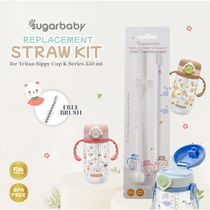 Jual SUGAR BABY REPLACEMENT STRAW & BRUSH FOR SIPPY CUP TRITAN BOTTLE / SEDOTAN PENGGANTI BOTOL ...