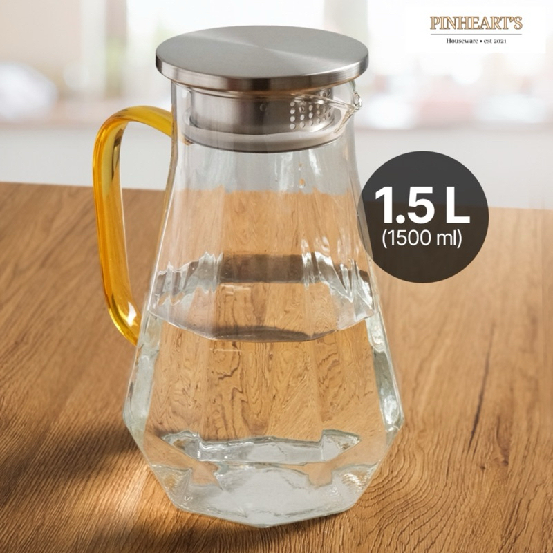 Jual TEKO KACA TEH PITCHER TAHAN PANAS API BOROSILICATE GLASS 1.8LITER ...