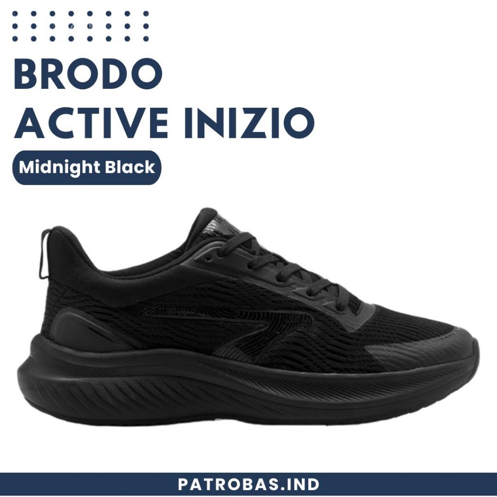 Jual BRODO Active Inizio Full Black Sepatu Sneakers Running Lari ...