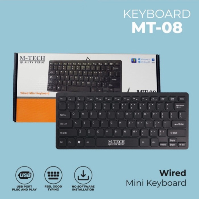 Jual Keyboard Mtech MT08 USB mini Multimedia Keyboard M-Tech MT-08 ...