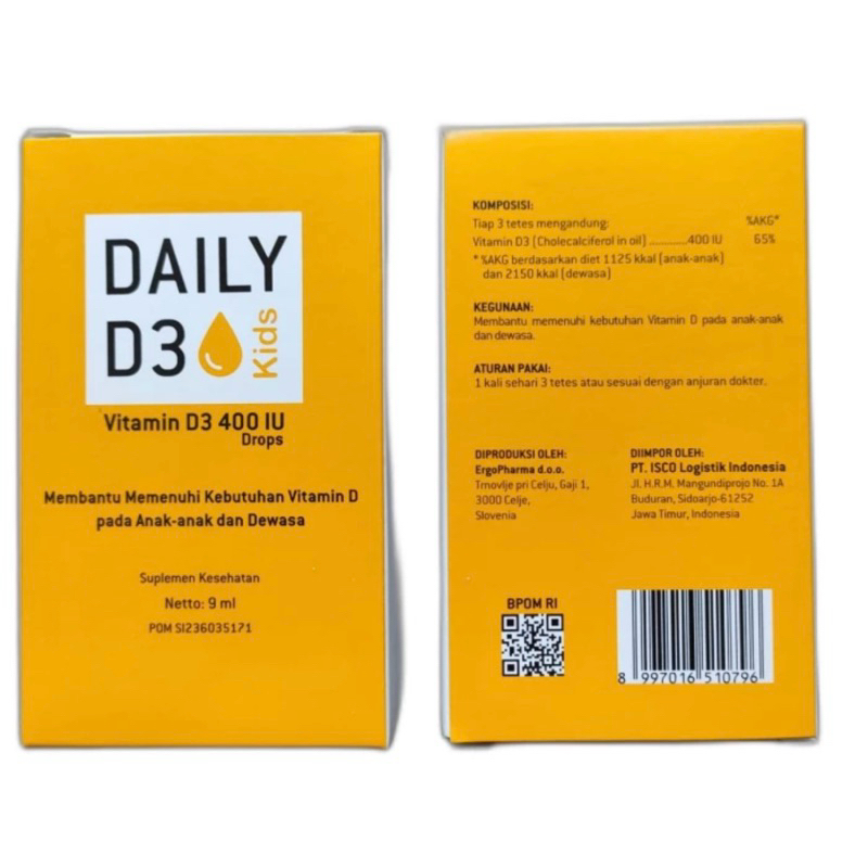 Jual Daily D3 drop kids 9 ml ( memenuhi kebutuhan vitamin D ) | Shopee ...