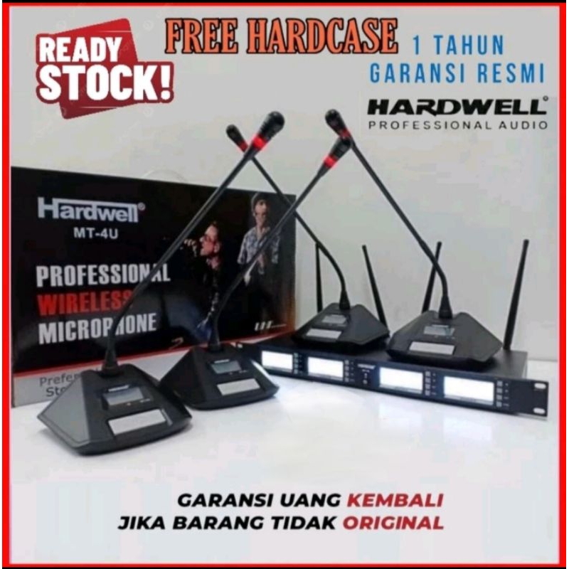 Jual Mic Wireless Meja Podium Conference Isi 4 Mic HARDWELL MT4U / MT 4U UHF Gooseneck Original ...