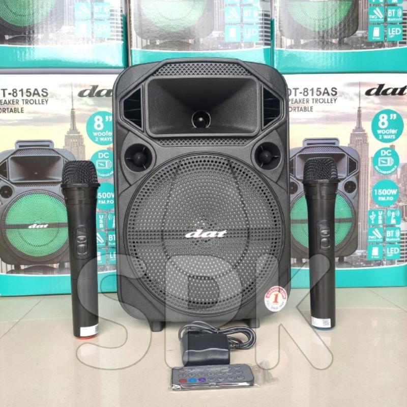 Jual Speaker Portable DAT DT 815AS 8 inch 2 Mic Wireless | Shopee Indonesia
