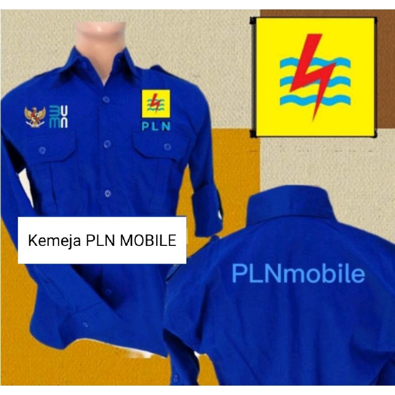 Jual Big size kemeja lengan panjang pln mobile seragam bumn pln mobile ...