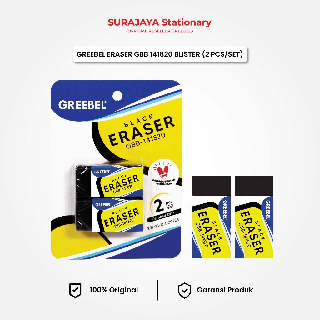 Jual Eraser / Penghapus Pensil / Hapusan / GREEBEL GBB-141820 Blister ...