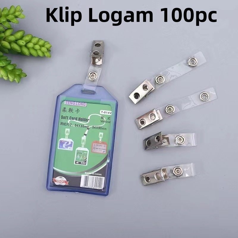 Jual Jepit Garis Id Card (100pc) Jepit Nametag Jepitan Plastik Panitia ...