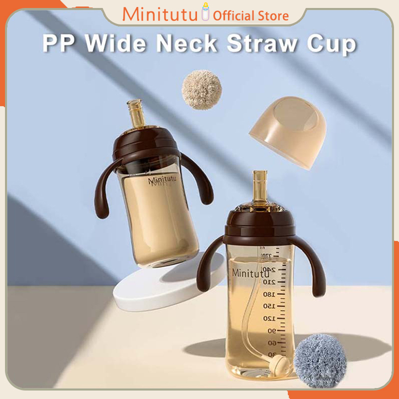 Jual Minitutu Straw Cup untuk bayi Bahan PP 5CM Leher Lebar 240ML/300ML Anti Kolik BPA Free ...