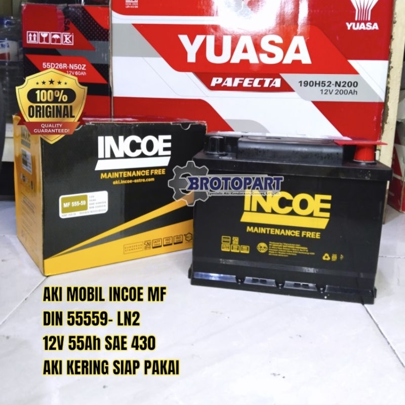 Jual AKI MOBIL INNOVA REBORN NEW FORTUNER BENSIN INCOE DIN-55559 LN2 MF 62Ah | Shopee Indonesia