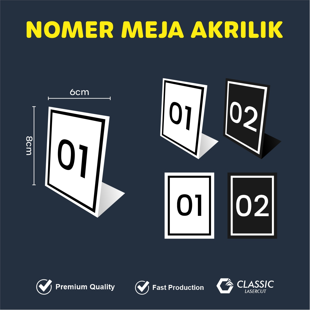 Jual Nomor Meja Akrilik Termurah / Nomor Meja Cafe / Nomor Meja Rumah ...