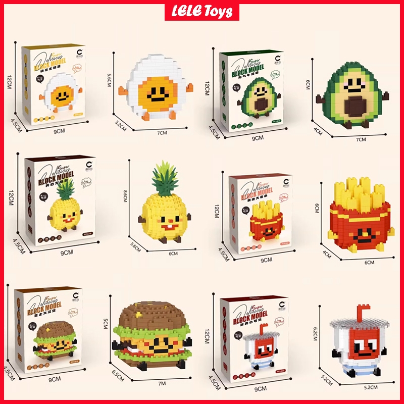 Jual Mini Blocks Buah Series 3D Model Susun Blok Fruit DIY Hadiah Blok ...