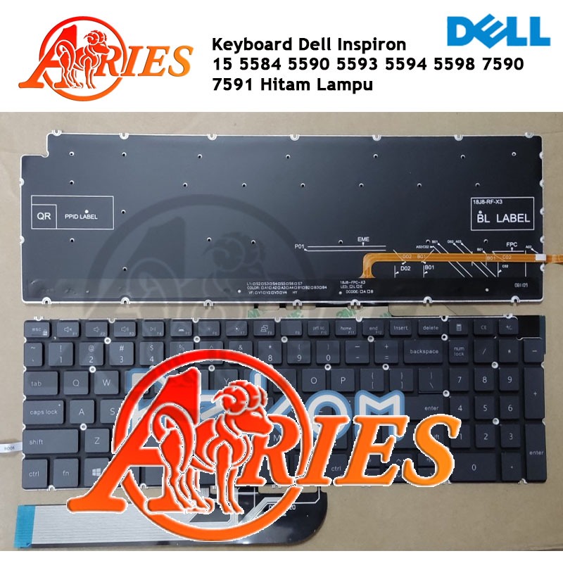 Jual Keyboard Laptop Dell Inspiron 15 5584 5590 5593 5594 5598 7590 ...