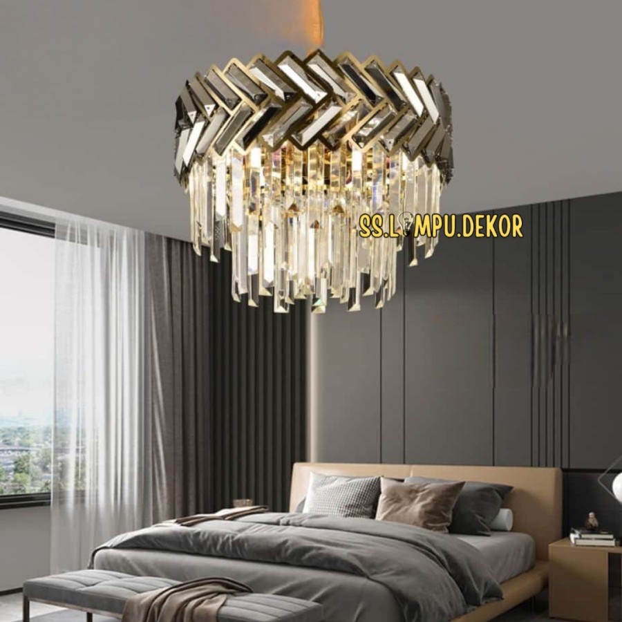 Jual Lampu Gantung Kristal Minimalis Modern Hias ruang tamu kamar ruang makan | Shopee Indonesia