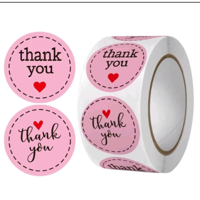 Jual Sticker Thank You Roll Isi 500 Pcs Stiker Ucapan Terima Kasih ...