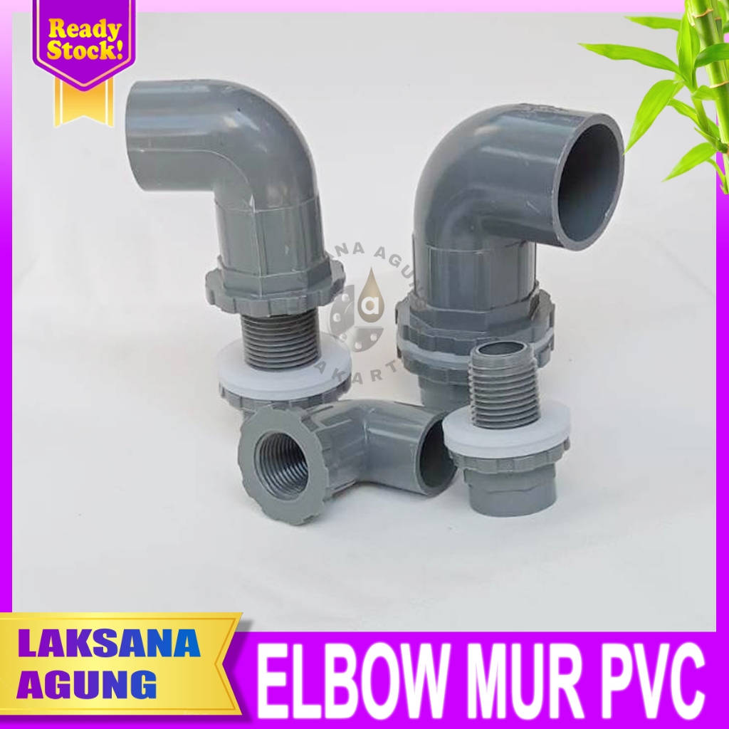Jual [50mm] Bulkhead Elbow 50mm Aquarium Tandon Tangki Air Union Tandon ...