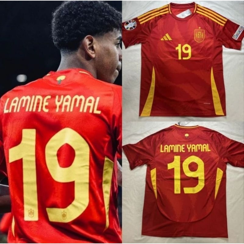 Jual JERSEY BOLA BAJU SPANYOL HOME EURO 2024 FULLPATCH GRADE ORI PLUS ...
