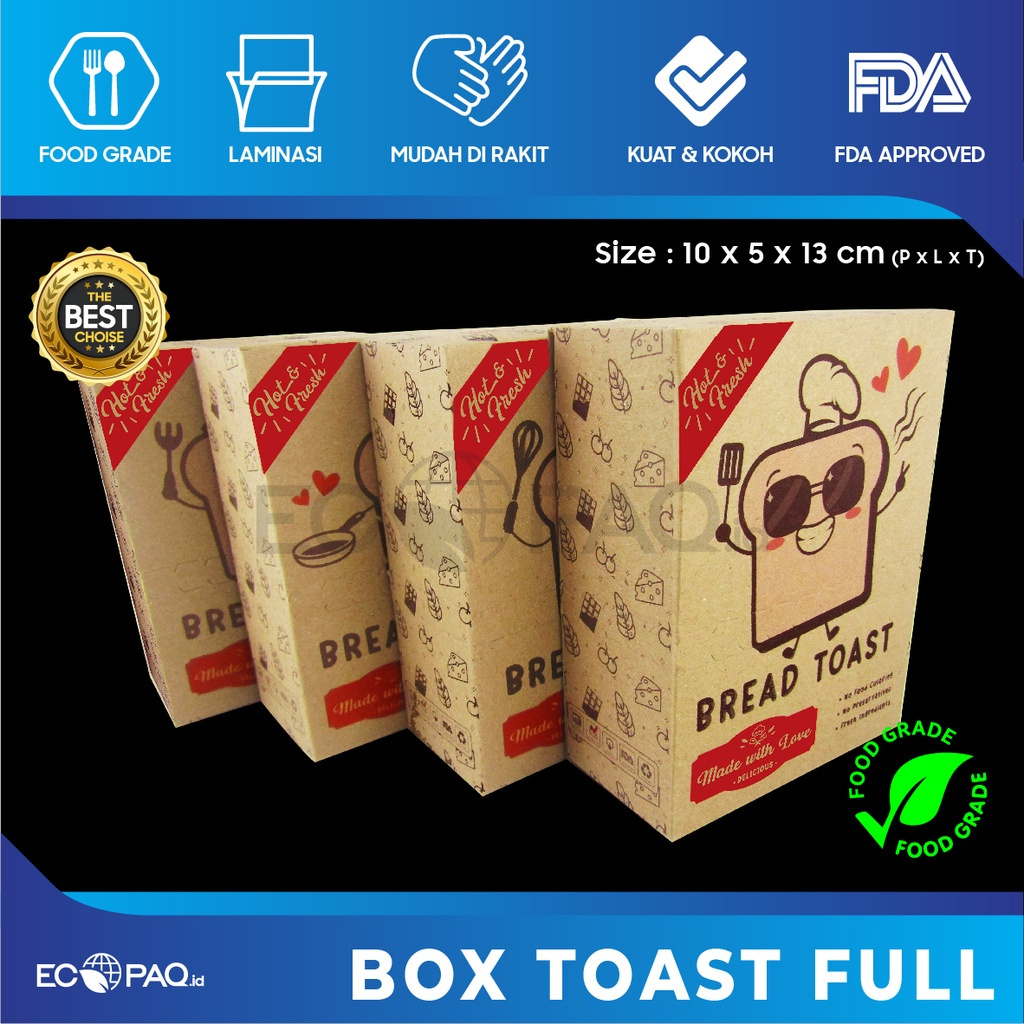 Jual Box Toast - Dus Roti Bakar -FULL - Mr-Mrs TOAST ed - KRAFT COKLAT ...