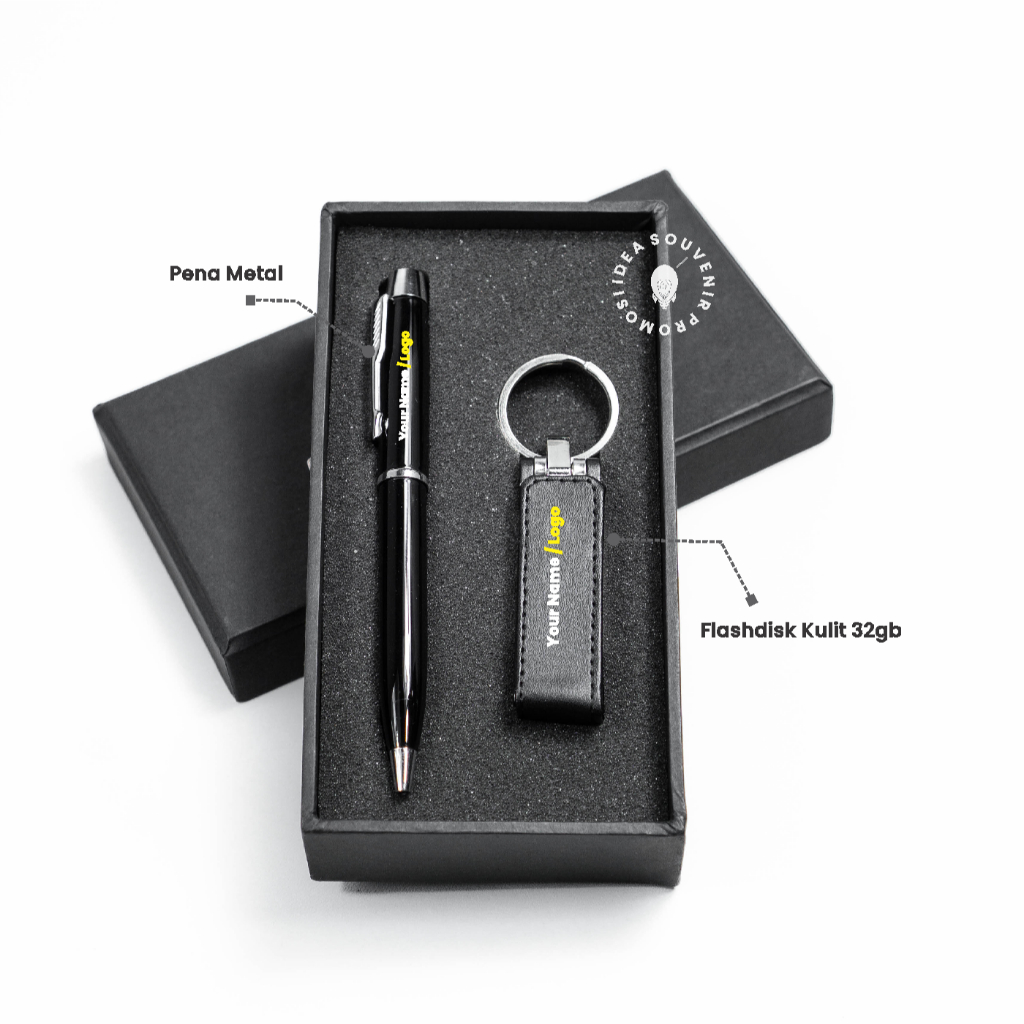 Jual Gift Set Pena dan Flashdisk 32 gb hampers corporate souvenir ...