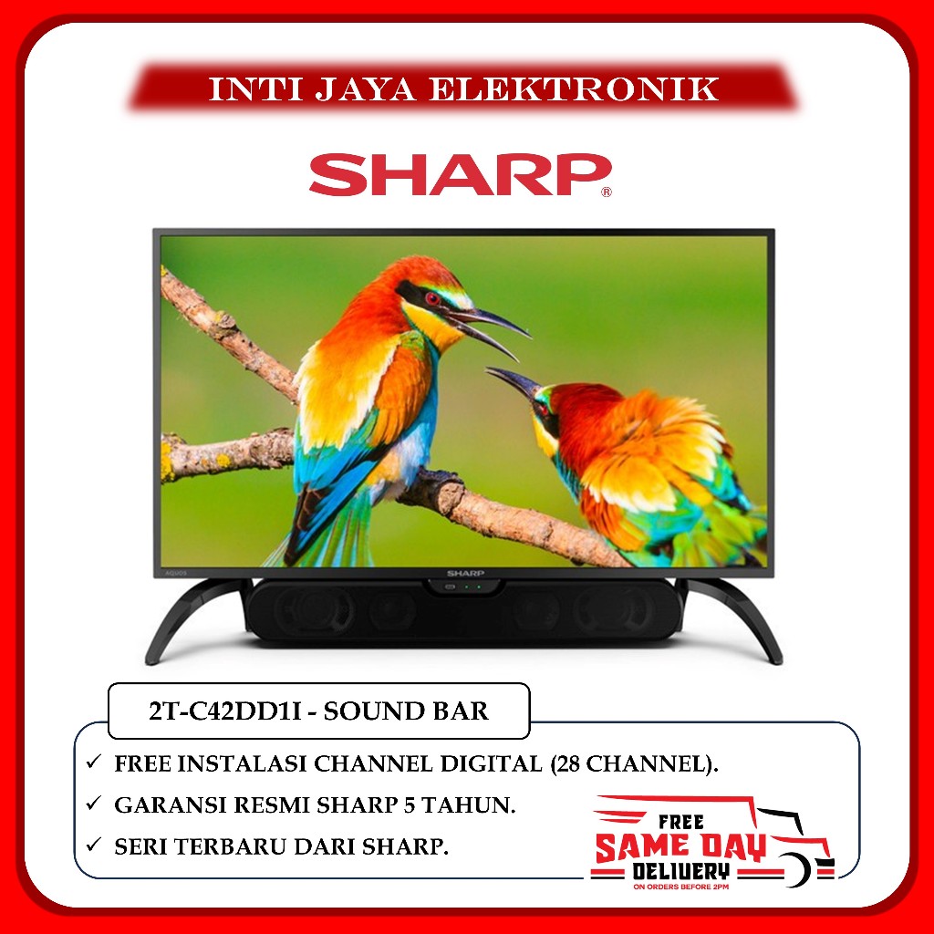 Jual TV SHARP 42 INCH LED FULL HD IIOTO DIGITAL TV 2T-C42DD1I - SOUNDBAR 42INCH | Shopee Indonesia