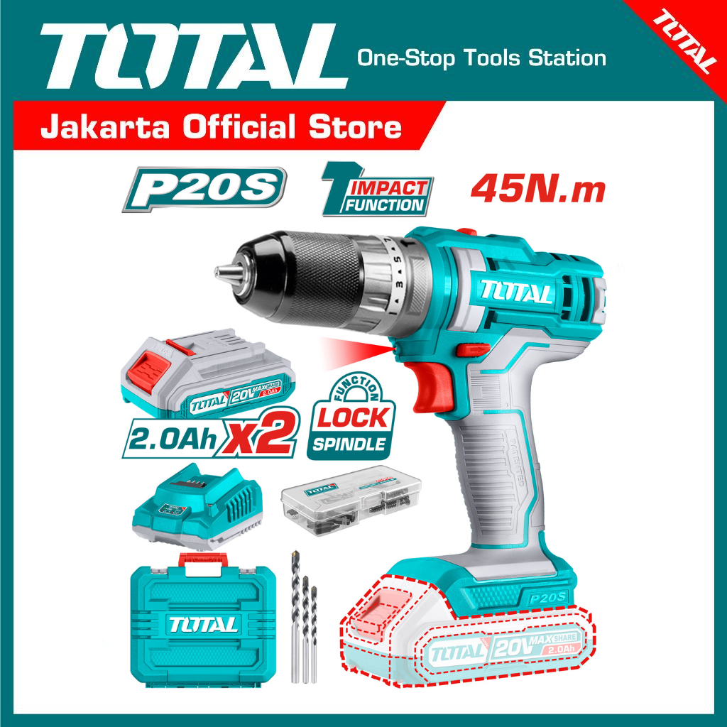 Jual TOTAL Cordless impact drill TIDLI201452 - Bor Impact P20S | Shopee ...