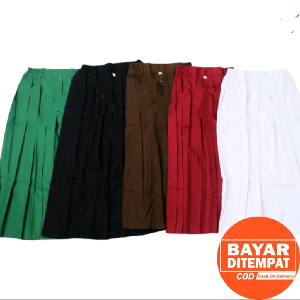 Jual ROK PANJANG MERAH Sekolah SD Rok Rempel Perempuan Seragam Sekolah SD MI MERAH PUTIH HITAM ...