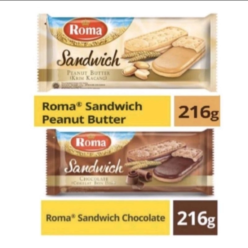 Jual roma sandwich coklat dan kacang 206gr | Shopee Indonesia