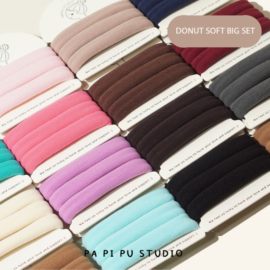 Jual Papipu studio Ikat rambut donut soft big set 3 pcs | Shopee Indonesia