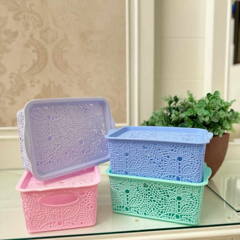 Jual ORI HAPPY BASKET 5 LT / Keranjang Serbaguna Aesthetic Storage Box ...