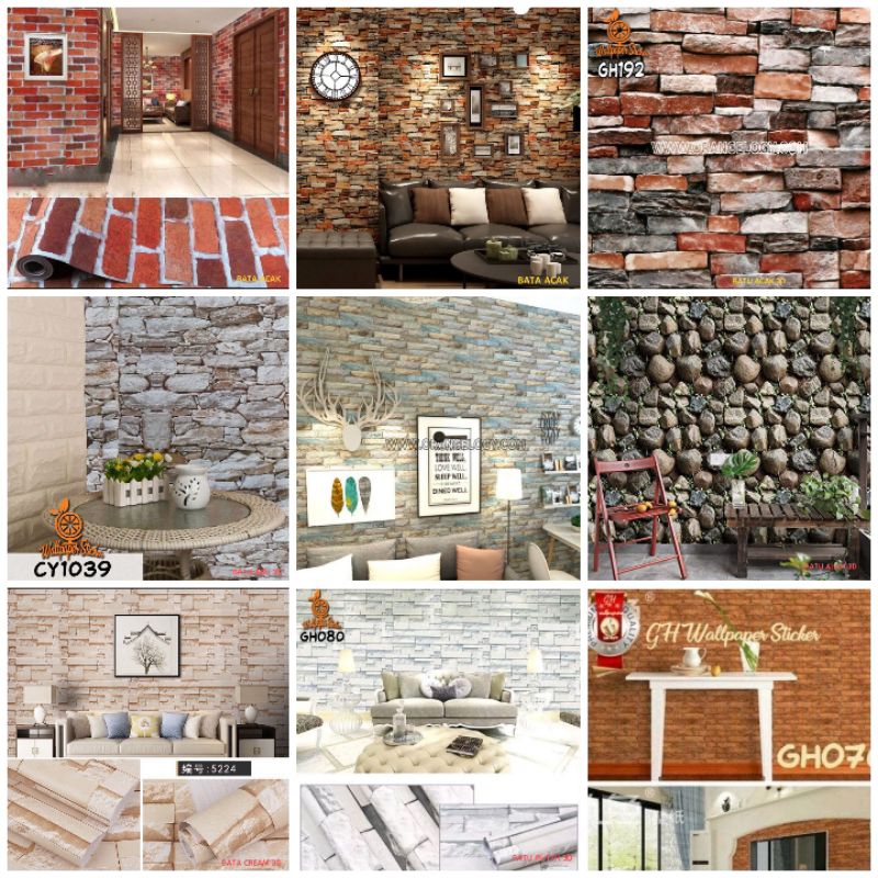 Jual Wallpaper Dinding Bata Wallpaper Dinding Batu Bata Wallpaper ...
