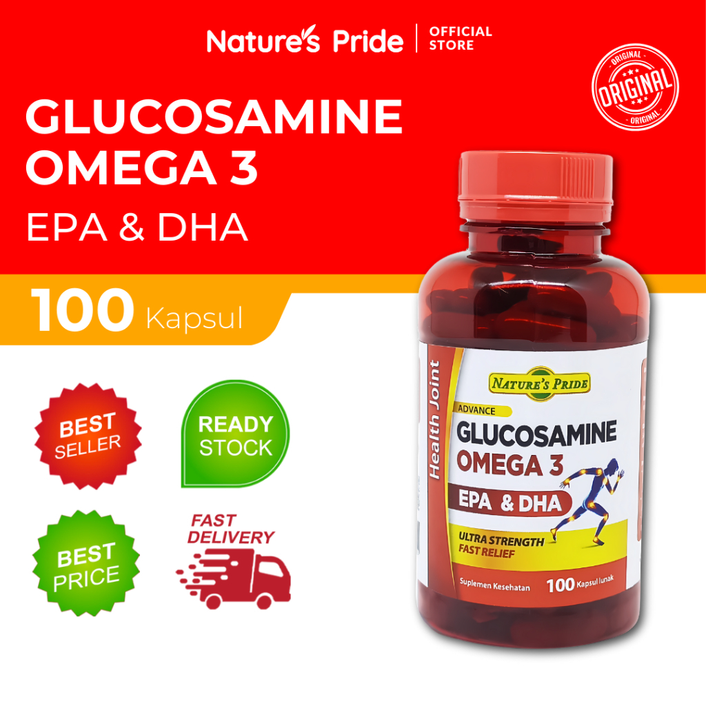 Jual NATURE'S PRIDE GLUCOSAMINE OMEGA 3 ULTRA STRENGTH ISI 100 KAPSUL LUNAK | Shopee Indonesia