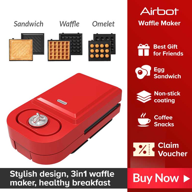 Jual KODE E68Q Airbot WM11 Pembuat Wafel 3in1 Anti Lengket Waffle Maker ...