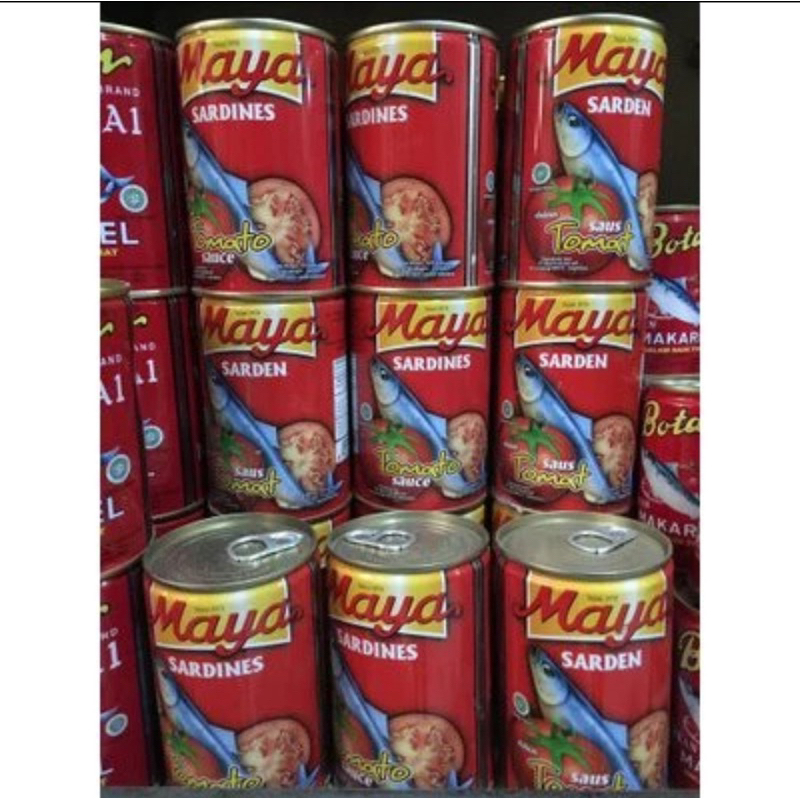Jual Sarden Maya Saus Tomat ukuran @155 gr*6 kaleng dan 425gr*6 kaleng ...