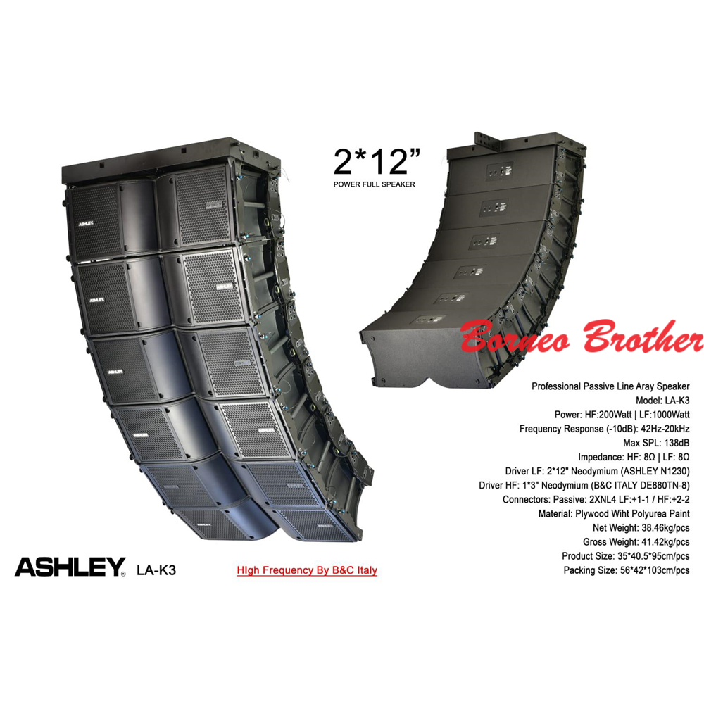 Jual Ashley LA-K3 Original Speaker Line Array Pasif 2x12" Neodymium ...