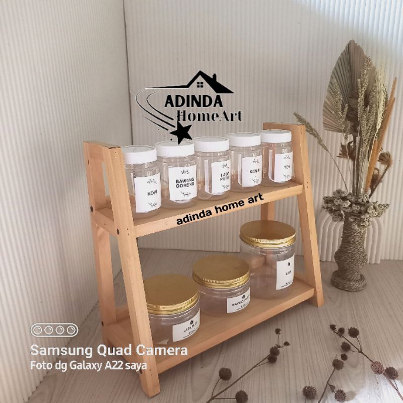 Jual Rak Bumbu Dapur 2 Tingkat Full Kayu || Rak Kayu Serbaguna | Shopee ...
