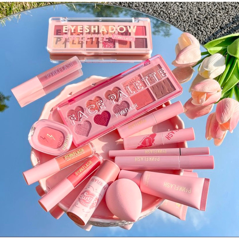 Jual PINKFLASH 3 Shades Eyeshadow Palette / Blush On Matte Shimmer ...