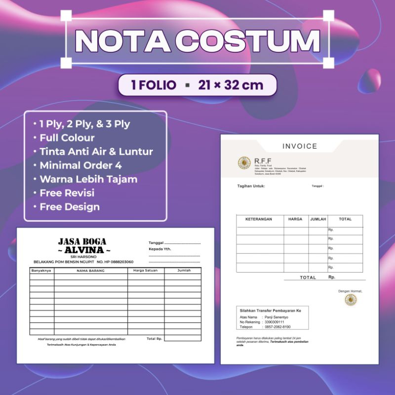 Jual Nota Custom Ukuran Folio Full F4 Free Desain | Shopee Indonesia