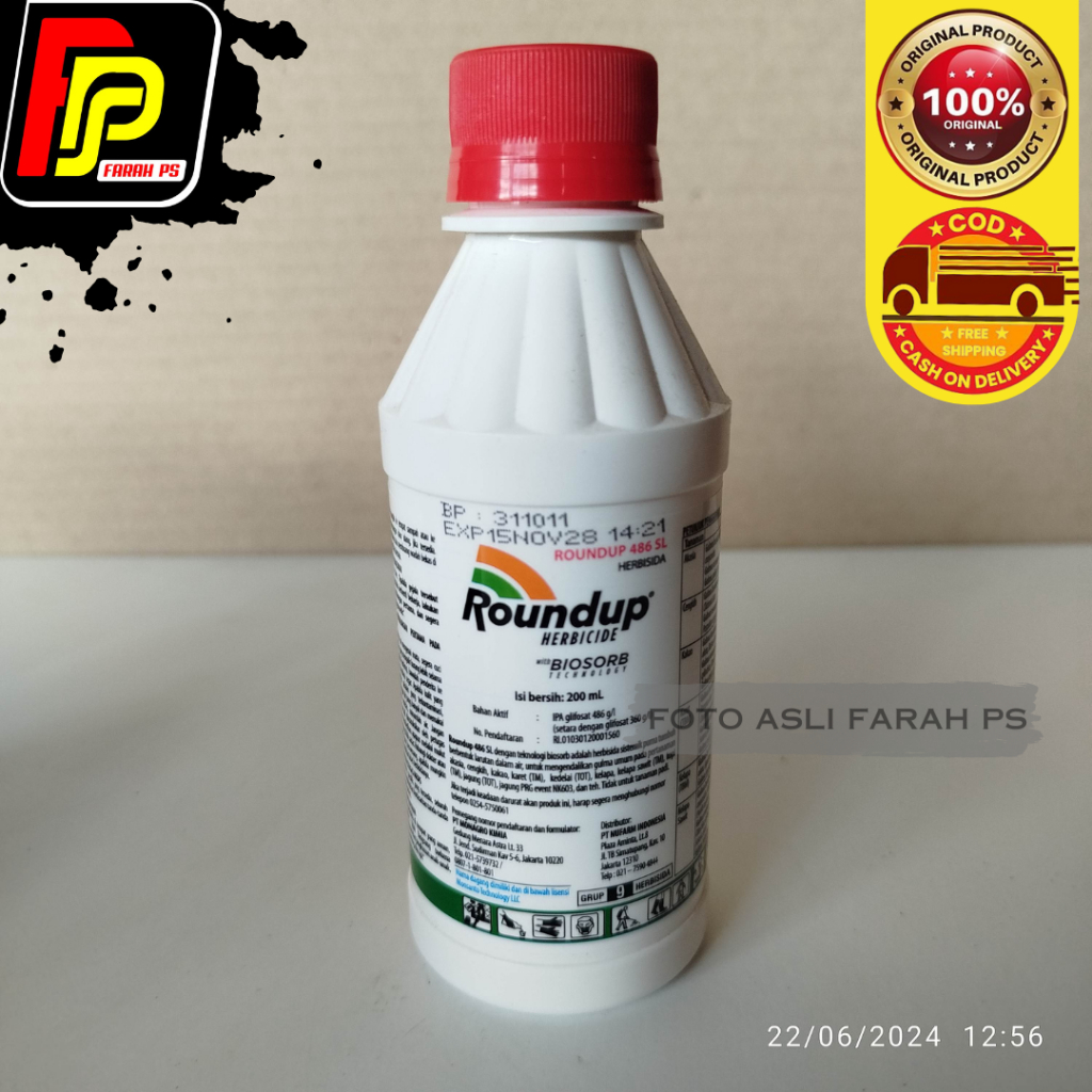 Jual ROUNDUP 486 SL 200 ml Herbisida Sistemik Pembasmi Rumput Gulma ...