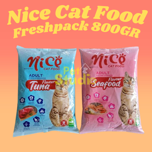Jual Nice Cat Food Makanan Kucing Kering Kemasan Freshpack 800GR All ...