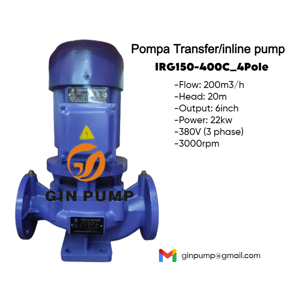 Jual Pompa air Transfer vertical /Transfer pump/inline pump Merek Gin ...
