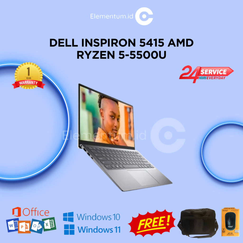 Jual Dell Inspiron 5415 Amd Ryzen 5-5500U | Ram 16GB 1TB SSD 14" FHD ...
