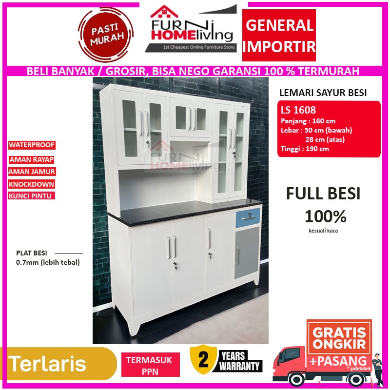 Jual FULL BESI Lemari Sayur Kitchen Set Rak Dapur LS 1608 | Shopee ...
