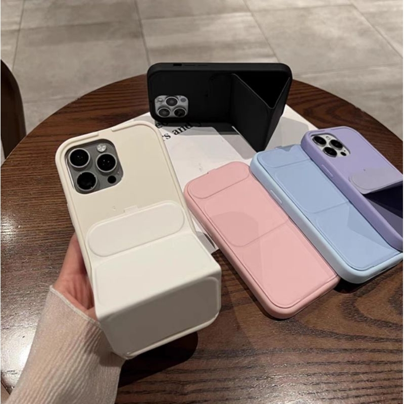 Jual Folding Standing Polos Case Iphone 11 12 13 14 15 16 Pro Max Soft ...