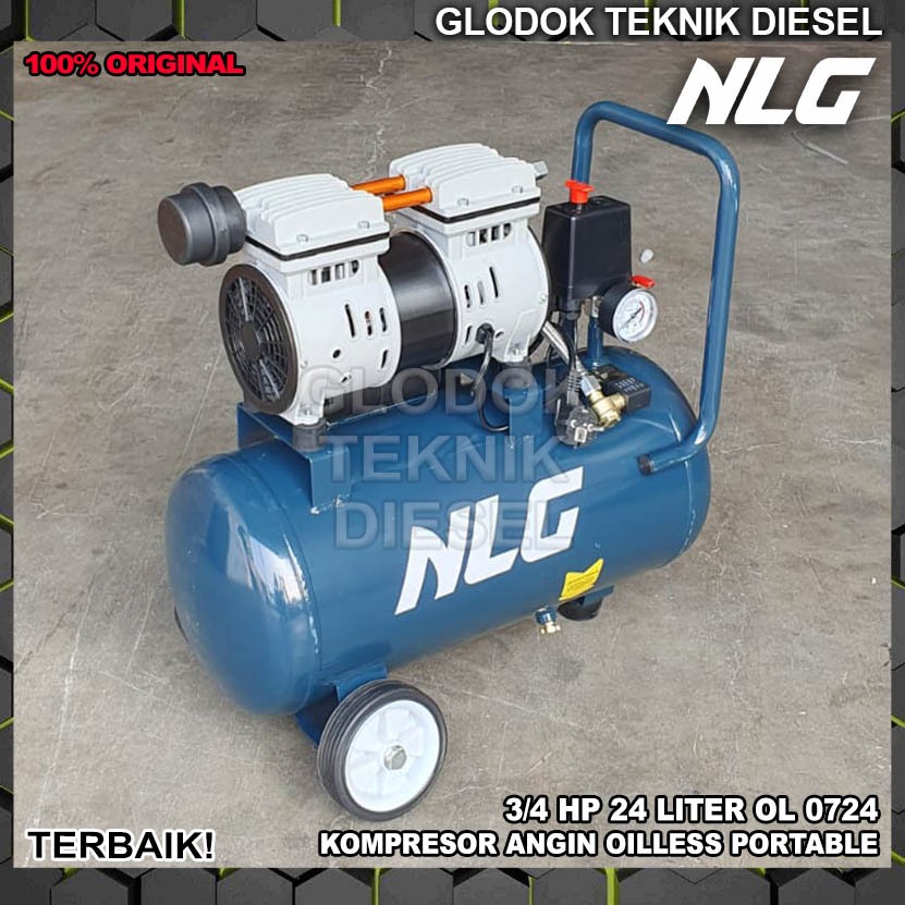 Jual Kompresor Angin Oilless Air Compressor 3/4 HP 24 Liter L Portable ...