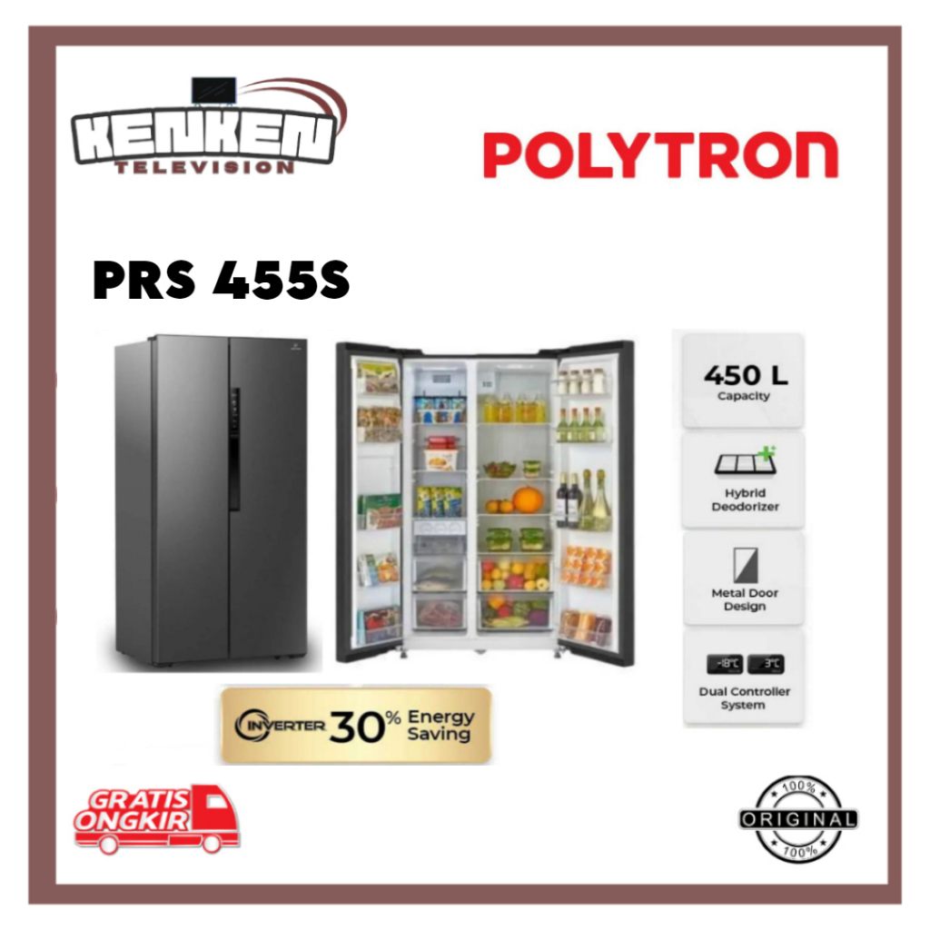 Jual KULKAS POLYTRON SIDE BY SIDE PRS 455s | Shopee Indonesia