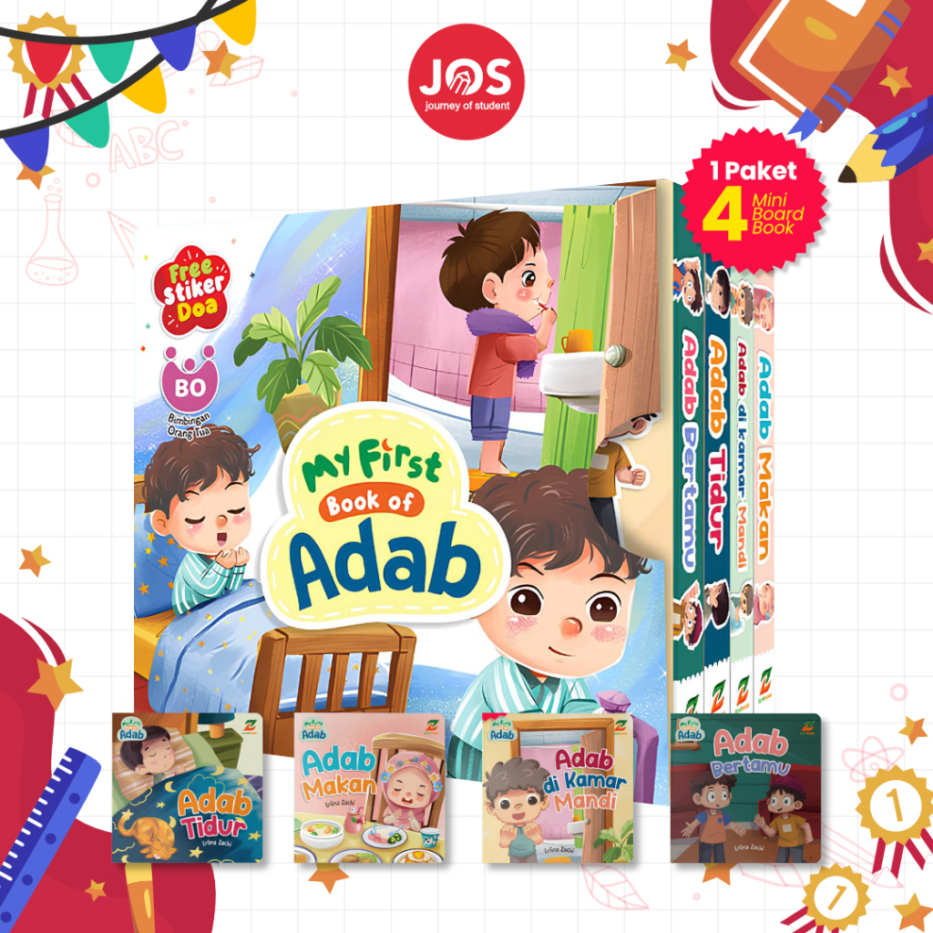 Jual buku My First Book Of Adab Boardbook Isi 4 Buku Usia 2 tahun+ Baby ...