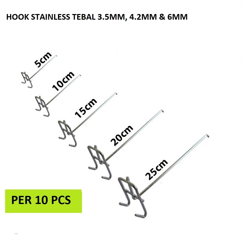 Jual HOOK Besi Cantolan Kawat Ram/ Hook Stainless Tebal - Harga /10pc ...