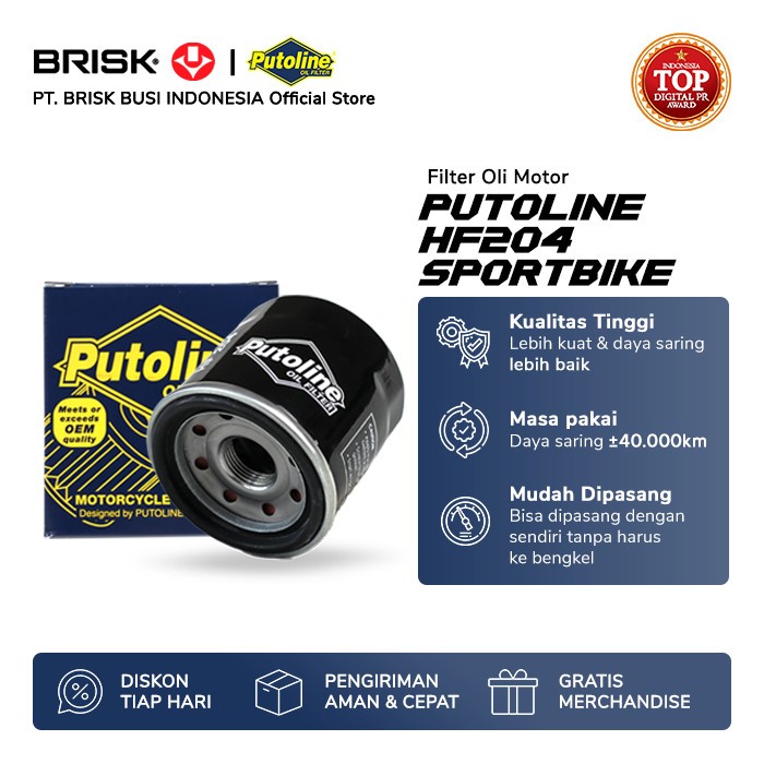 Jual Filter Oli CBR250RR R25 MT25 ZX25R CBR600R Motor Putoline HF204 ...