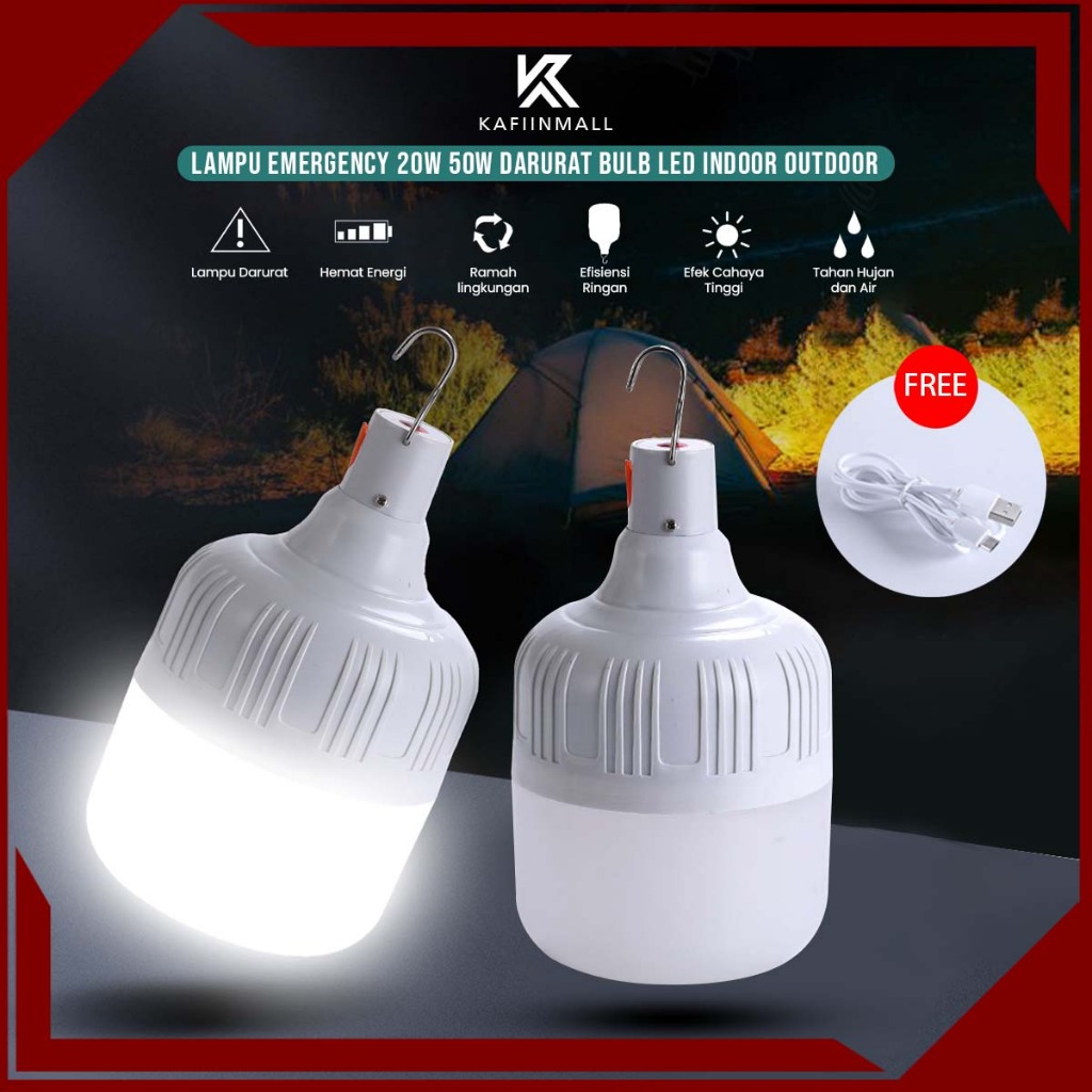 Jual Lampu Emergency FreeCharger 20W 50W LED Indoor Outdoor Lampu ...