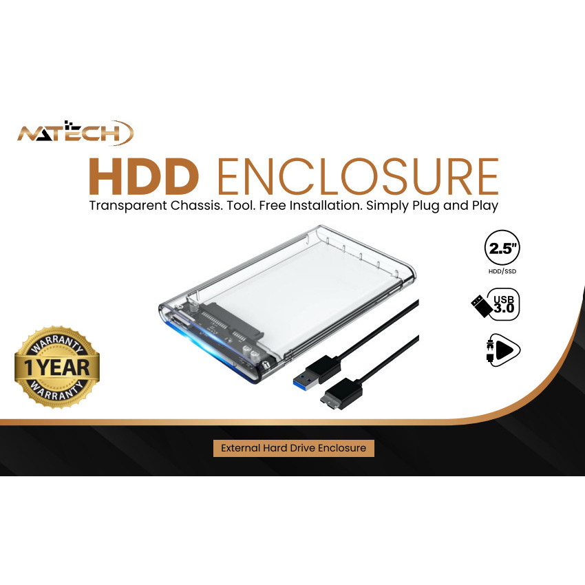 Jual ENCLOSURE HDD / EXTERNAL CASE / CASING HARDISK EXTERNAL / NATECH HDD ENCLOSURE 2.5" INCH ...