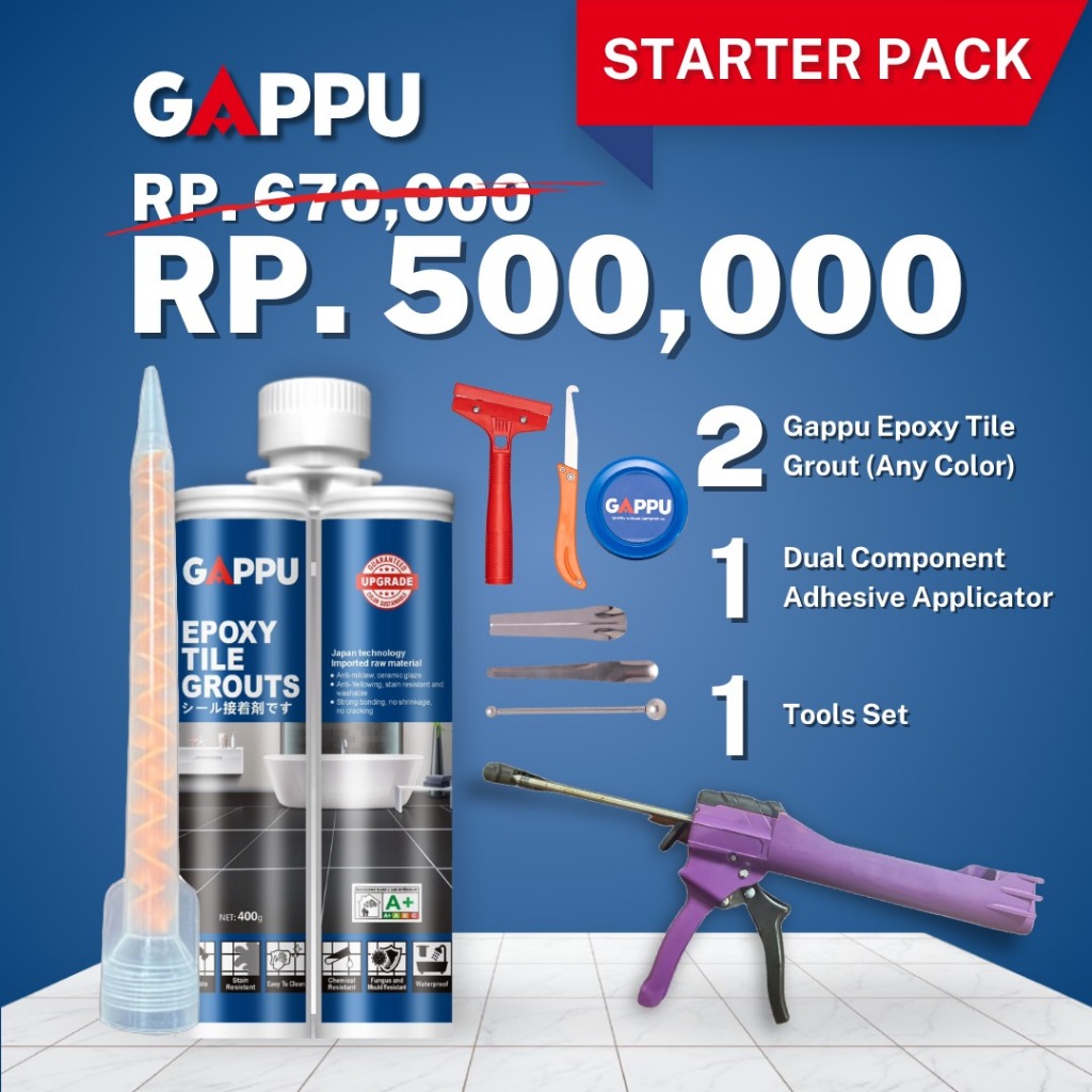 Jual Gappu - Epoxy Tile Grout - Starter Pack Bundle Promo Nat Resin Lantai Keramik Marmer ...