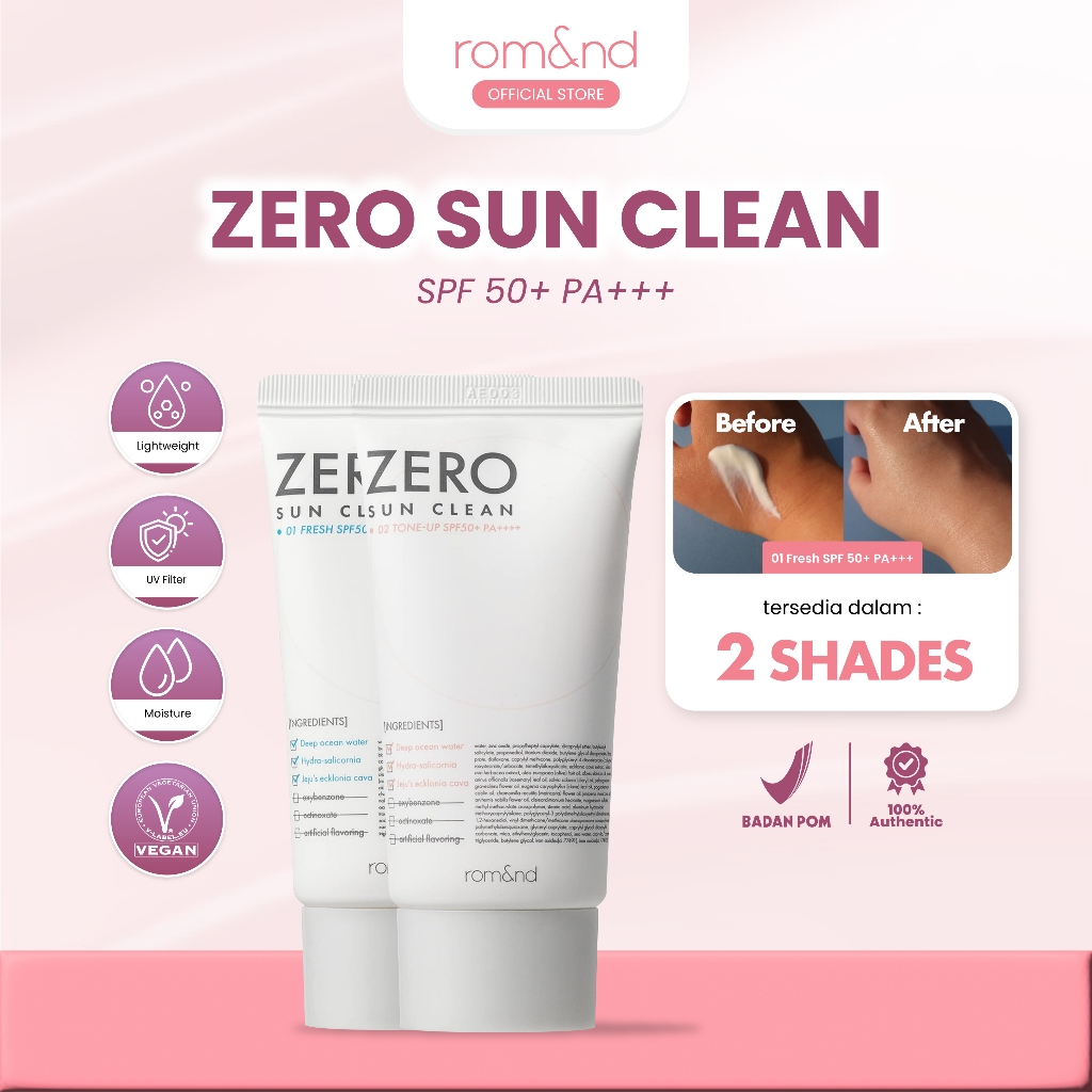 Jual ROMAND - Zero Sun Clean 50ml, SPF 50+, PA++++ | SUNSCREEN WAJAH ...